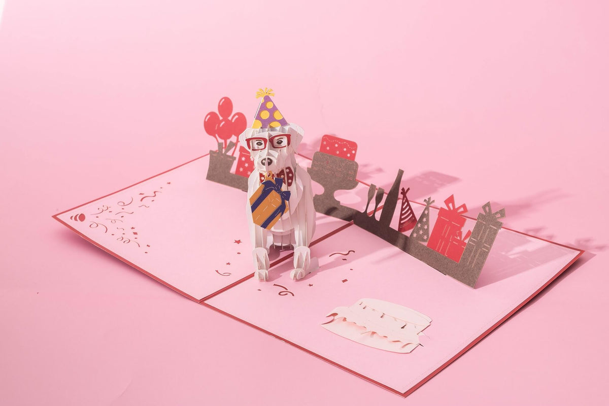 Puppy with Birthday Gift Pop-up Card – AiT Paper Art